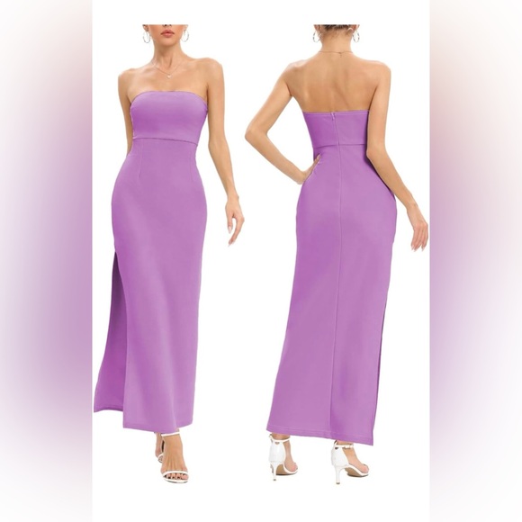 Dresses | Elegant Purple Strapless Evening Gown | Poshmark